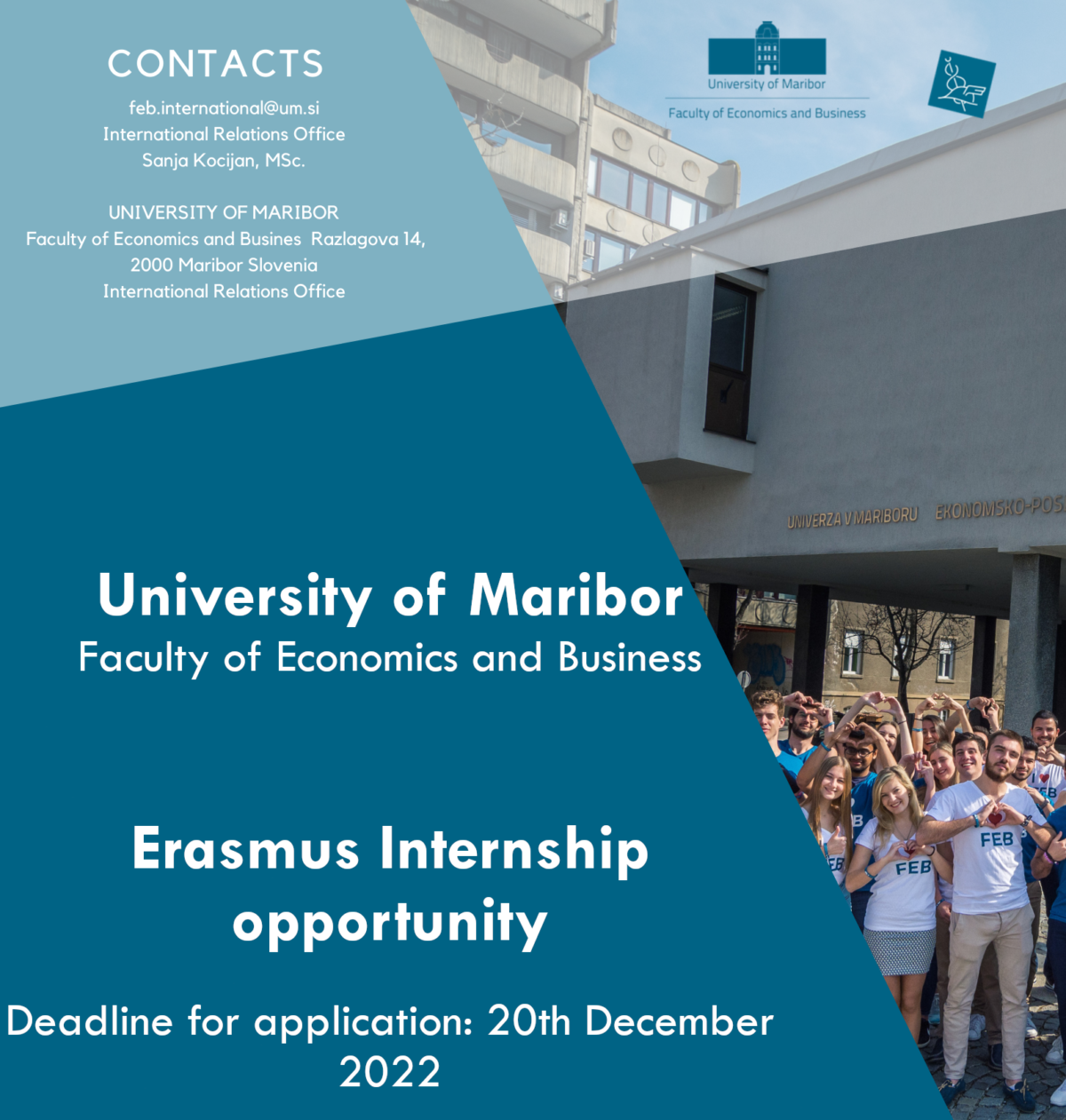 University of Maribor - Erasmus Internship opportunity 2022 - Pannon ...
